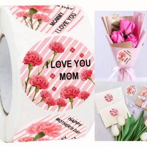 2 Inch Happy Mothers Day Stickers Mother’s Day Labels Floral Mother's Day Gift Tag for Card,Presents Package Bag 500 Pcs/Roll