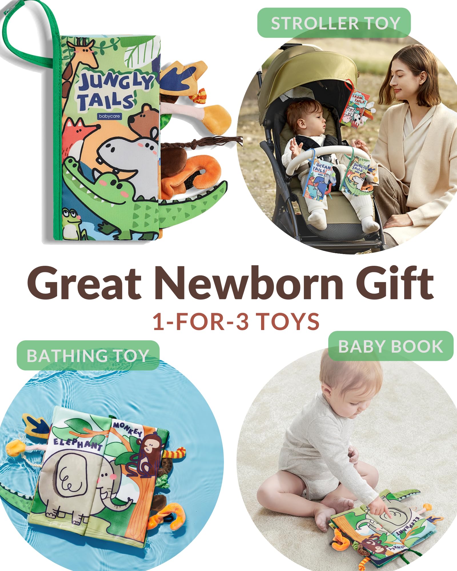 bc babycare 6 PCS Baby Books 0-6 Months,BabyToys 0-6 Months,Montessori Toys for Babies 6-12 Months,Baby Toys for Baby Boy Gifts