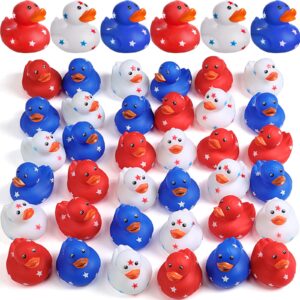 independence day 2 inch patriotic rubber ducks float small rubber ducks shower rubber ducks star rubber ducky for cruise ships bath baby showers summer beach and pool (12 pieces)