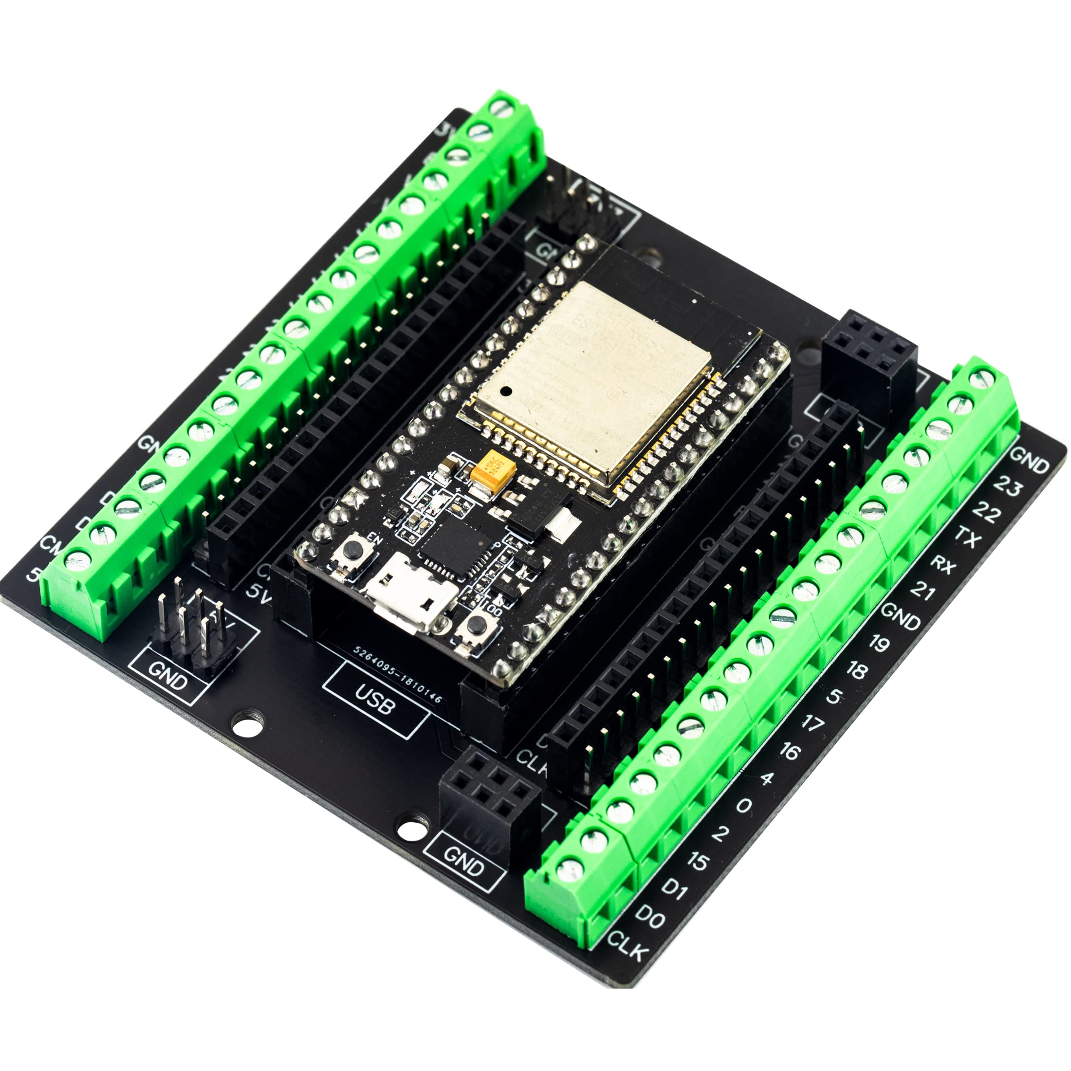 whiteeeen for ESP32 Super Breakout Board 3.81mm / 0.15" Terminal GPIO Expansion Board 3 Types Outputs for ESP32-DevKitC ESP-WROOM-32 Block PCB