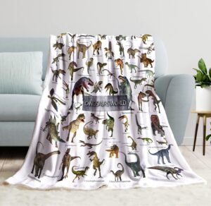 kids dinosaur blanket for boys girls, soft toddler baby dinosaur blanket for boys dinosaurs gifts for birthday christmas, lightweight flannel dino blanket for crib nursery bedding (dino,40"x50")