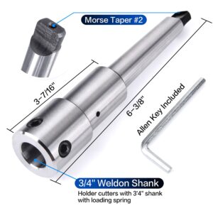 RupXinSplend Annular Cutter Arbor-with-MorseTaper - MT2 to 3/4" Weldon Shank for Annular Cutter Adapter Drill-Use Extension on Drill Press by RupXinSplend