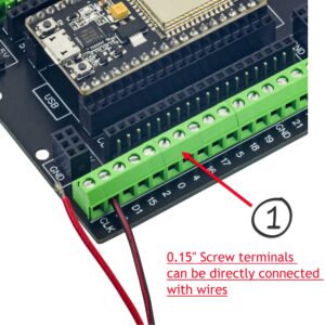 whiteeeen for ESP32 Super Breakout Board 3.81mm / 0.15" Terminal GPIO Expansion Board 3 Types Outputs for ESP32-DevKitC ESP-WROOM-32 Block PCB