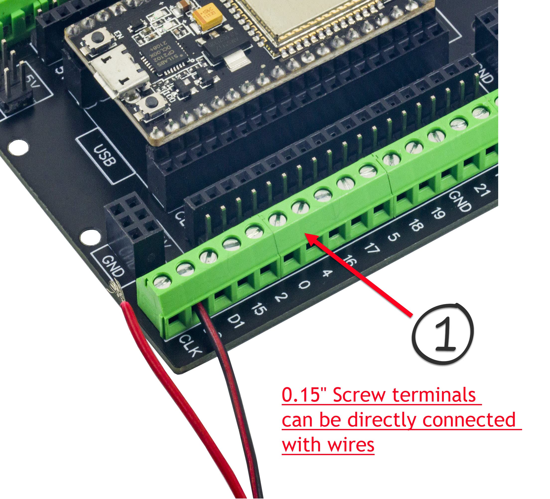 whiteeeen for ESP32 Super Breakout Board 3.81mm / 0.15" Terminal GPIO Expansion Board 3 Types Outputs for ESP32-DevKitC ESP-WROOM-32 Block PCB