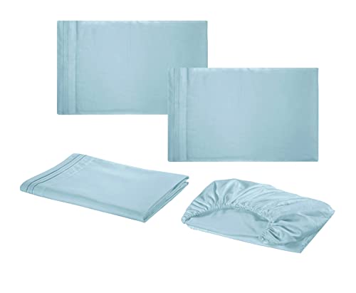 sophneer Bed Linen Set, Hotel Bedding (Queen, Baby Blue)