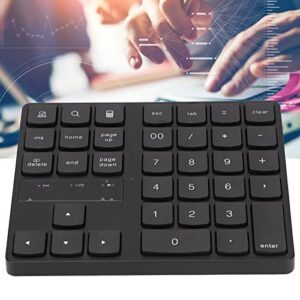 Zunate Wireless Mini Numeric Financial Keypad, 35 Keys Wireless Ergonomic Silent Rapid Rebound One Handed Gaming Keyboard, for Home/Office