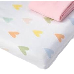 fitted jersey crib sheet - cloud island™ 2 pack (hearts/pink)