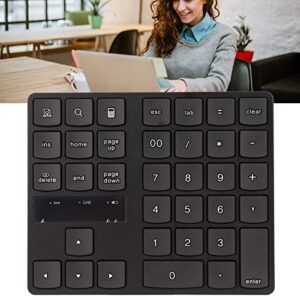 Zunate Wireless Mini Numeric Financial Keypad, 35 Keys Wireless Ergonomic Silent Rapid Rebound One Handed Gaming Keyboard, for Home/Office