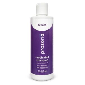 prosoria medicated shampoo relieves and prevents flaking, scaling, dry, itchy scalp psoriasis symptoms and dandruff while revitalizing and moisturizing scalp and hair. maximum strength 6oz bottle