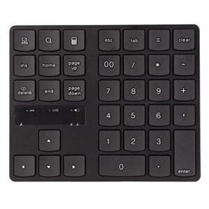 zunate wireless mini numeric financial keypad, 35 keys wireless ergonomic silent rapid rebound one handed gaming keyboard, for home/office