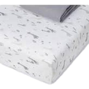 fitted jersey crib sheet - cloud island 2 pack (giraffes/dark gray), 80189656