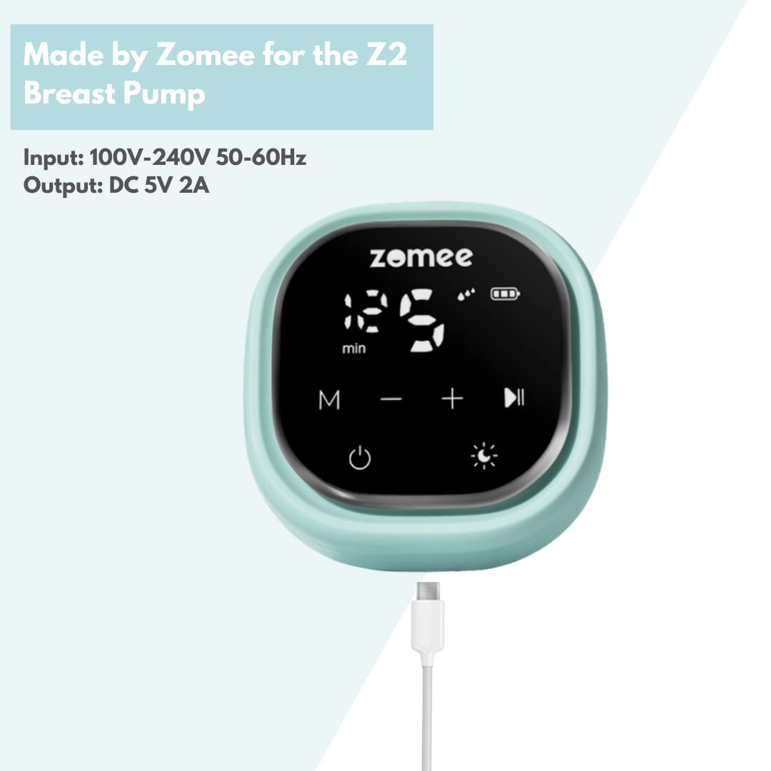 Zomee Replacement USB Charging Cable and AC Adapter, Compatible with Z2 Breast Pump