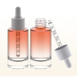 1 oz orange gradient color coated thickened glass bottles for essential oils with glass eye dropper 30 ml with measured pipettes for essential oils, chemistry lab chemicals, perfumes (2pcs, orange)