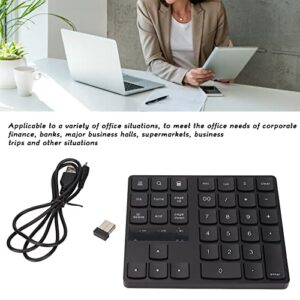 Zunate Wireless Mini Numeric Financial Keypad, 35 Keys Wireless Ergonomic Silent Rapid Rebound One Handed Gaming Keyboard, for Home/Office