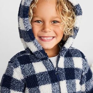 Simple Joys by Carter's Baby Hooded Sherpa Jacket, Navy/Ivory, 5T