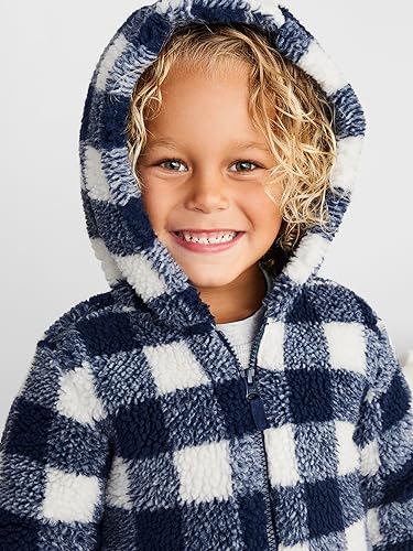 Simple Joys by Carter's Baby Hooded Sherpa Jacket, Navy/Ivory, 5T