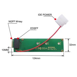 cablecc Ruler 1U GEN-Z EDSFF Short SSD E1.S to NVMe NGFF M-Key 4X Host Carrier Adapter with Power