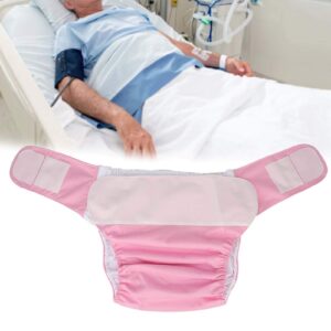 AYNEFY Diaper, Waterproof Washable Reusable Adult Elderly Cloth Diapers Pocket Nappies for Bedridden Patients, Middle-Aged and Elderly People, People with Reduced Mobility(Pink)