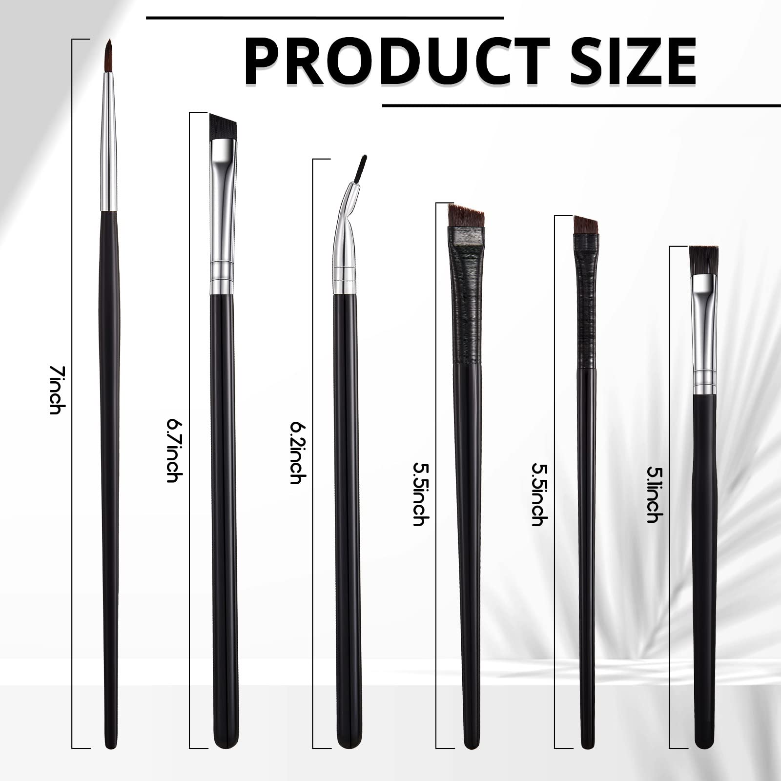 12 Pieces Eyeliner Brushes Set, Slanted Makeup Gel Eyeliner Brush Line Fine Bent Eyeliner Brush Pointed Round Makeup Brush Angled Eyeliner Makeup Tool for Girls Women Cosmetic Applicators