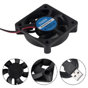 DWEII 2-Pack 50mm Fan 5V USB Brushless DC Cooling Fan, 5V Brushless DC Cooling Fan for Projector Humidifier Aromatherapy Small Appliances Series Replacement