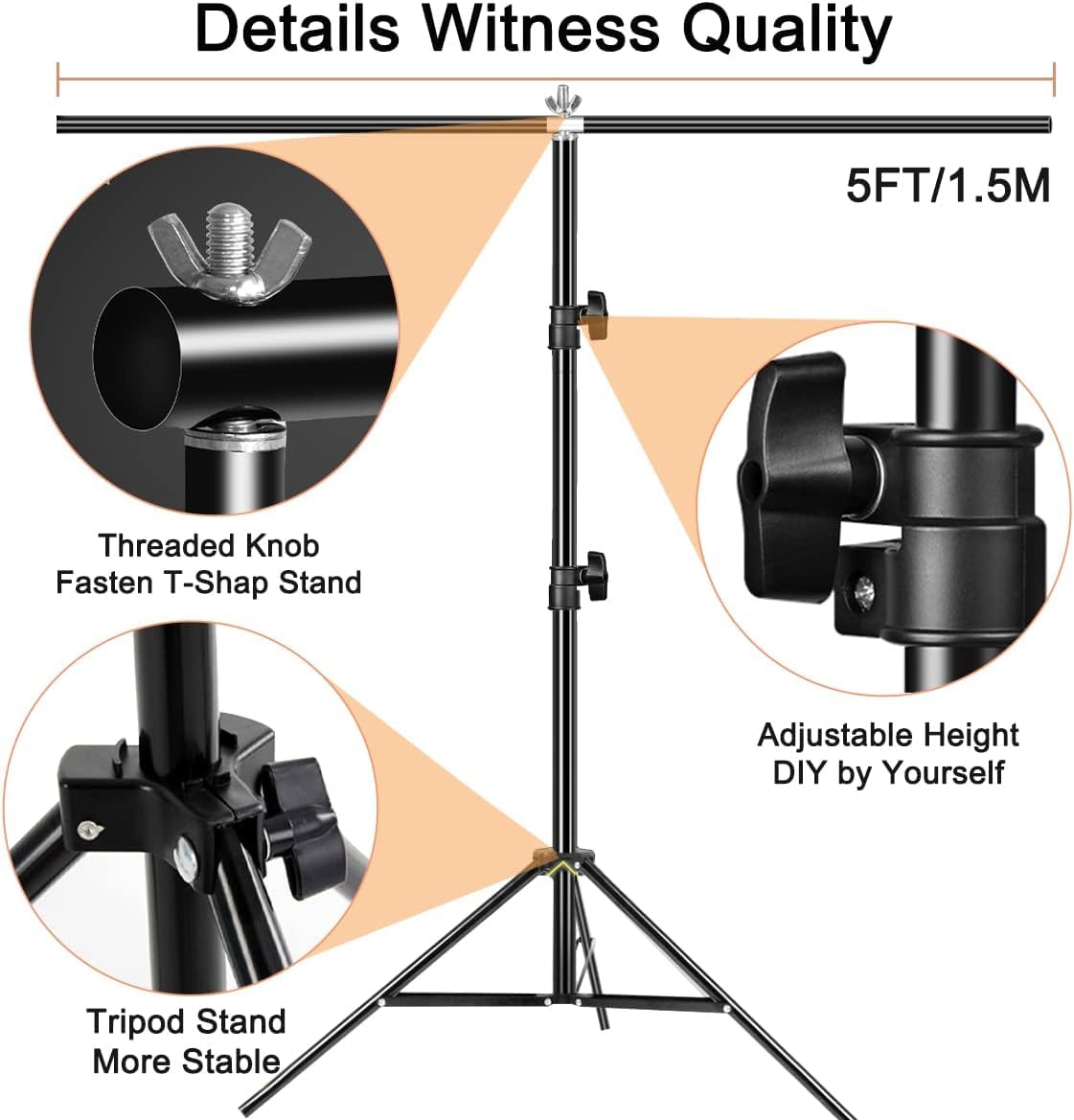 Heysliy Green Screen Kit 6.5 X 5ft, Portable 5 X 6.5 ft Green Screen Backdrop with Stand, Green Screen Stand with Small Greenscreen for Gaming Streaming