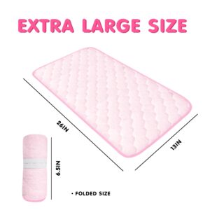 Waterproof Changing Pad Liners, 26" x 13" Hypoallergenic & Reusable Ultra Soft Changing Table Cover Liners , 3 Pack Portable Baby Diaper Change Mat - Pink