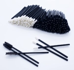 kolamoon 200pcs disposable mascara wand and lipstick applicator wands eyelash brushes lip brushes makeup beauty tool kits