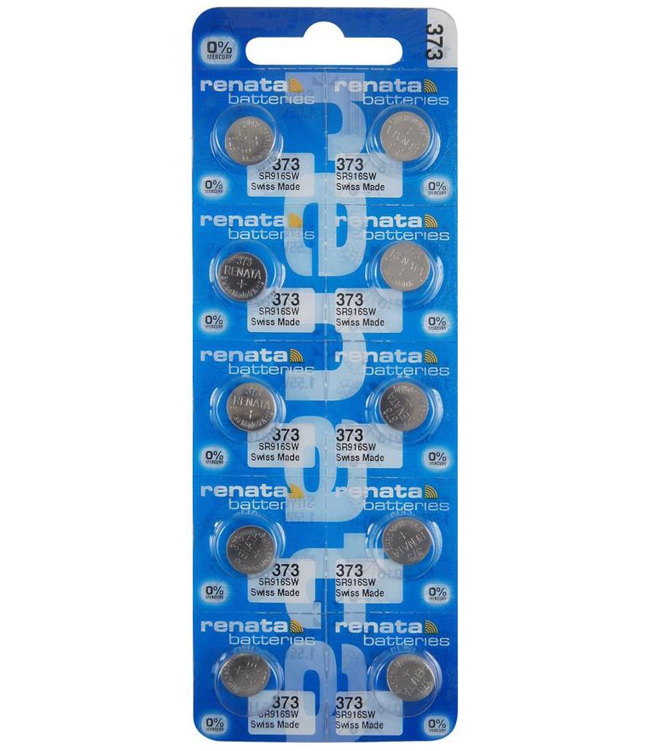 Renata 373 SR916SW Batteries - 1.55V Silver Oxide 373 Watch Battery (10 Count)