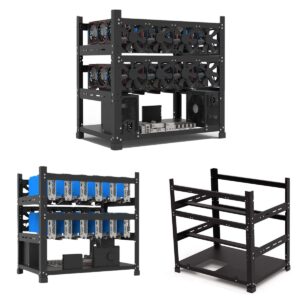 xianxian mining rig frame 12 gpu, open air mining rig frame mining case rack motherboard bracket computer case support to dual