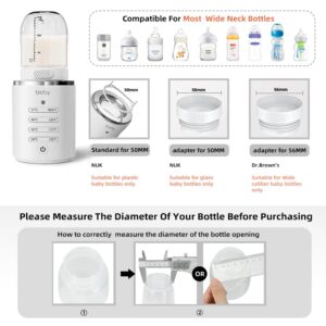 Bioby Portable Bottle Warmer, Baby Bottle Warmer with 3 Adapters, 3 Min Fast Heating for Breastmilk, Formula and Water, Accurate Temperature Control, Travel Bottle Warmer On The Go