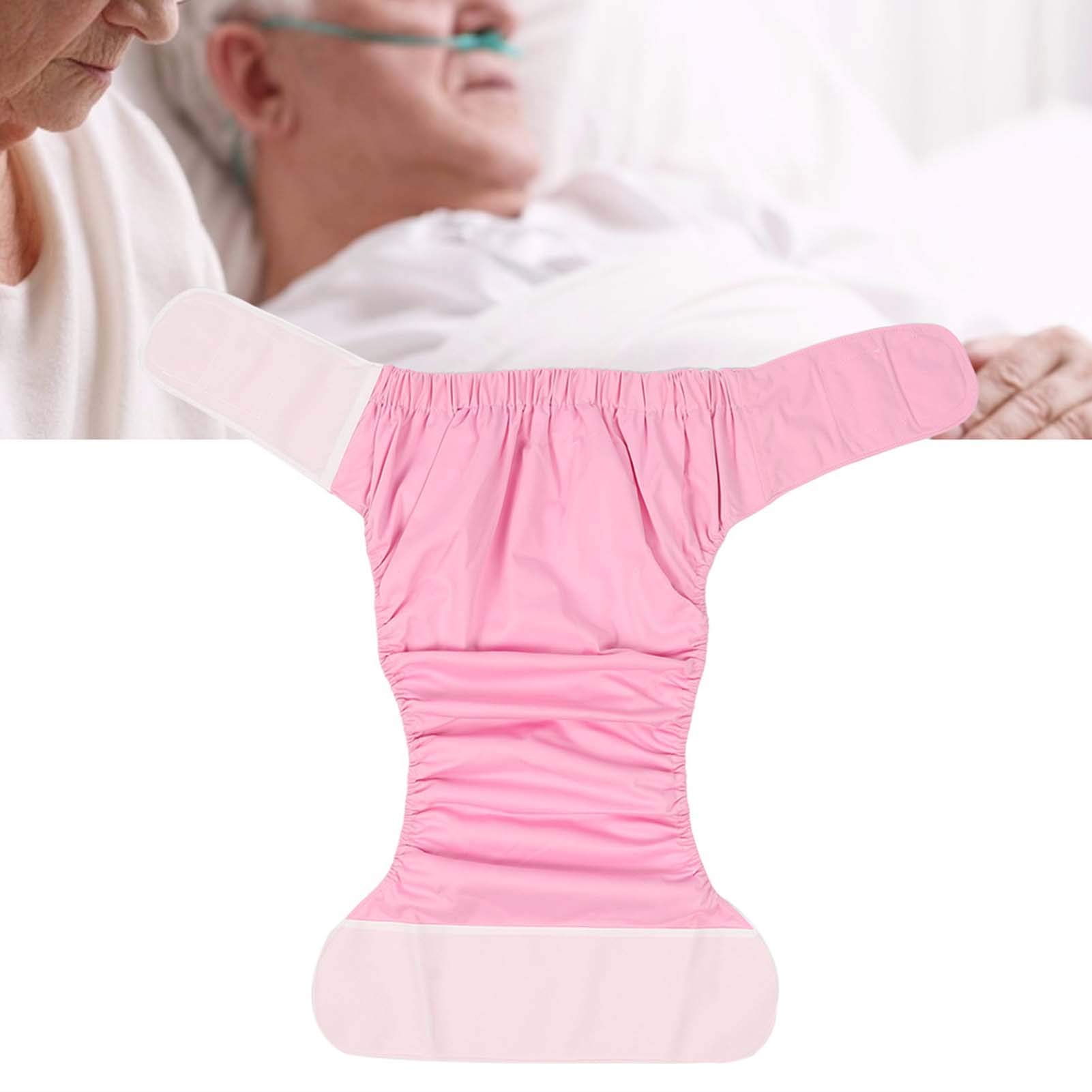 AYNEFY Diaper, Waterproof Washable Reusable Adult Elderly Cloth Diapers Pocket Nappies for Bedridden Patients, Middle-Aged and Elderly People, People with Reduced Mobility(Pink)