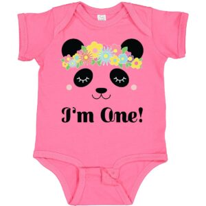 inktastic first birthday panda 1 year old girl baby bodysuit 12 months hot pink 40f15