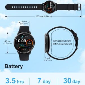 ASIAMENG Smart Watch for Women, Round Smartwatch for IP68 Waterproof with Heart Rate Monitor, Sleep Monitor, Calorie Monitor, Pedometer Stopwatch Fitness Watch, Smart Watch for iPhone Android