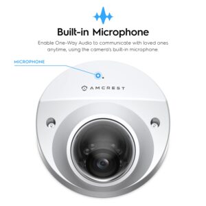 Amcrest 5-Megapixel Wedge IP PoE AI Camera, Security IP Camera Outdoor, Built-in Microphone, Human & Vehicle Detection, Perimeter Protection, 98ft Night Vision, 130° FOV, 5MP@20fps IP5M-W1150EW-AI