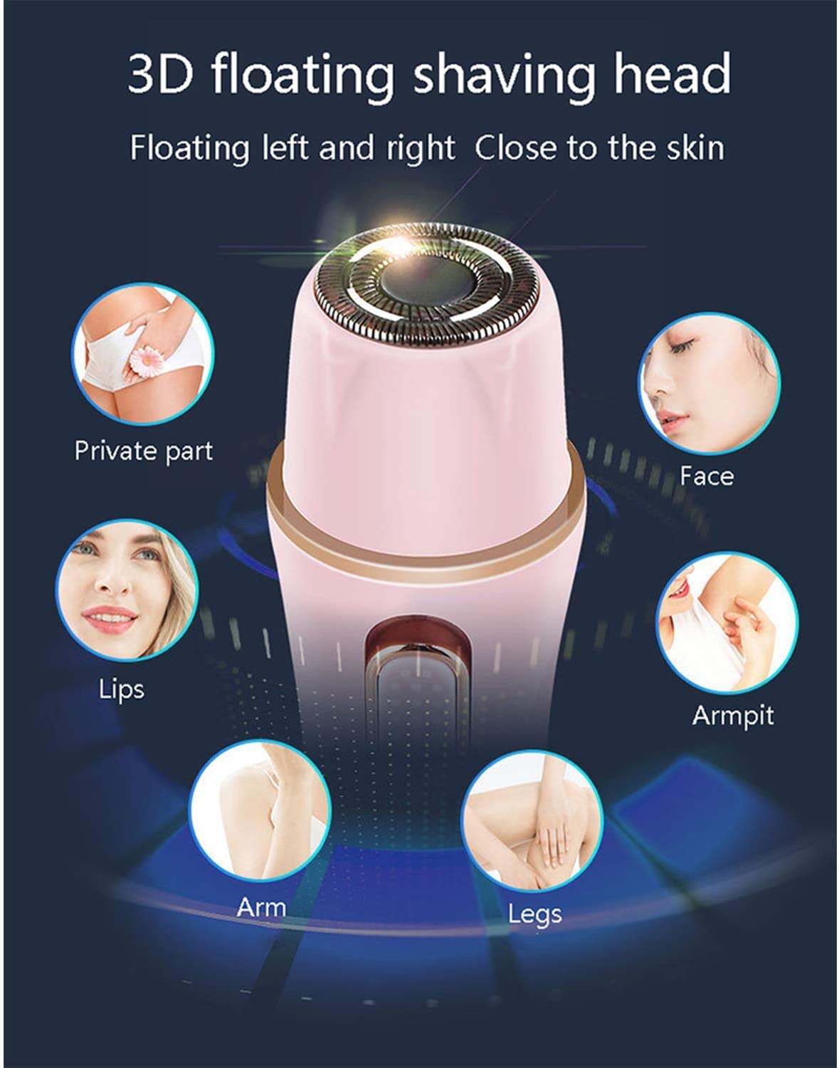 JCSW Facial Hair Removal for Women, 4 in 1 Painless Electric Shaver Women Epilation, Rechargeable Foil Shaver, Waterproof Body Remover Kit Eyebrow Nose Arms Bikini Area Legs