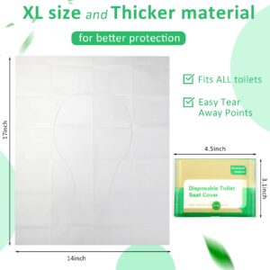 200 Pack Toilet Seat Cover Disposable, Flushable Paper Travel Toilet Seat Cover Portable for Adult and Kids' Potty Training, School, Airplane, Road Trips, Camping and in Public Restrooms