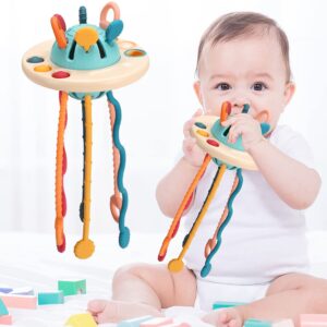 ylttzh baby toys sensory activity silicone toys for toddlers 18m+,toddlers push pull toys for babies,baby fidget pop it car airplane travel toy for toddler,kid stem teething bath toys for babies gifts