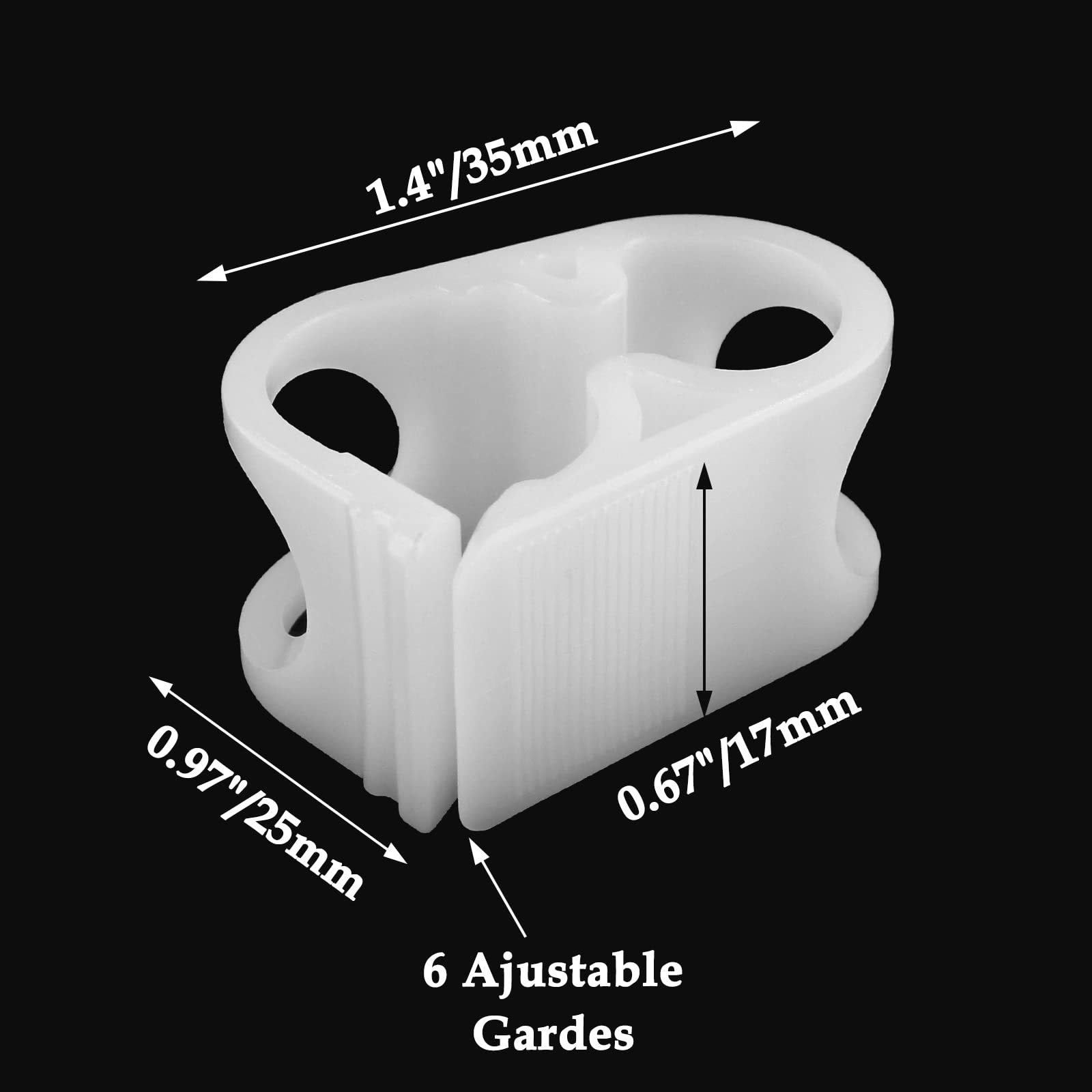 Rierdge 6 Pcs Plastic Tubing Clamps Adjustable Tube Clamp 0.236-0.472 Inch, 6-12 mm Flow Control Hose Clamp Tube Laboratory Pinch Valve Syphon Pipe Clamp (White)