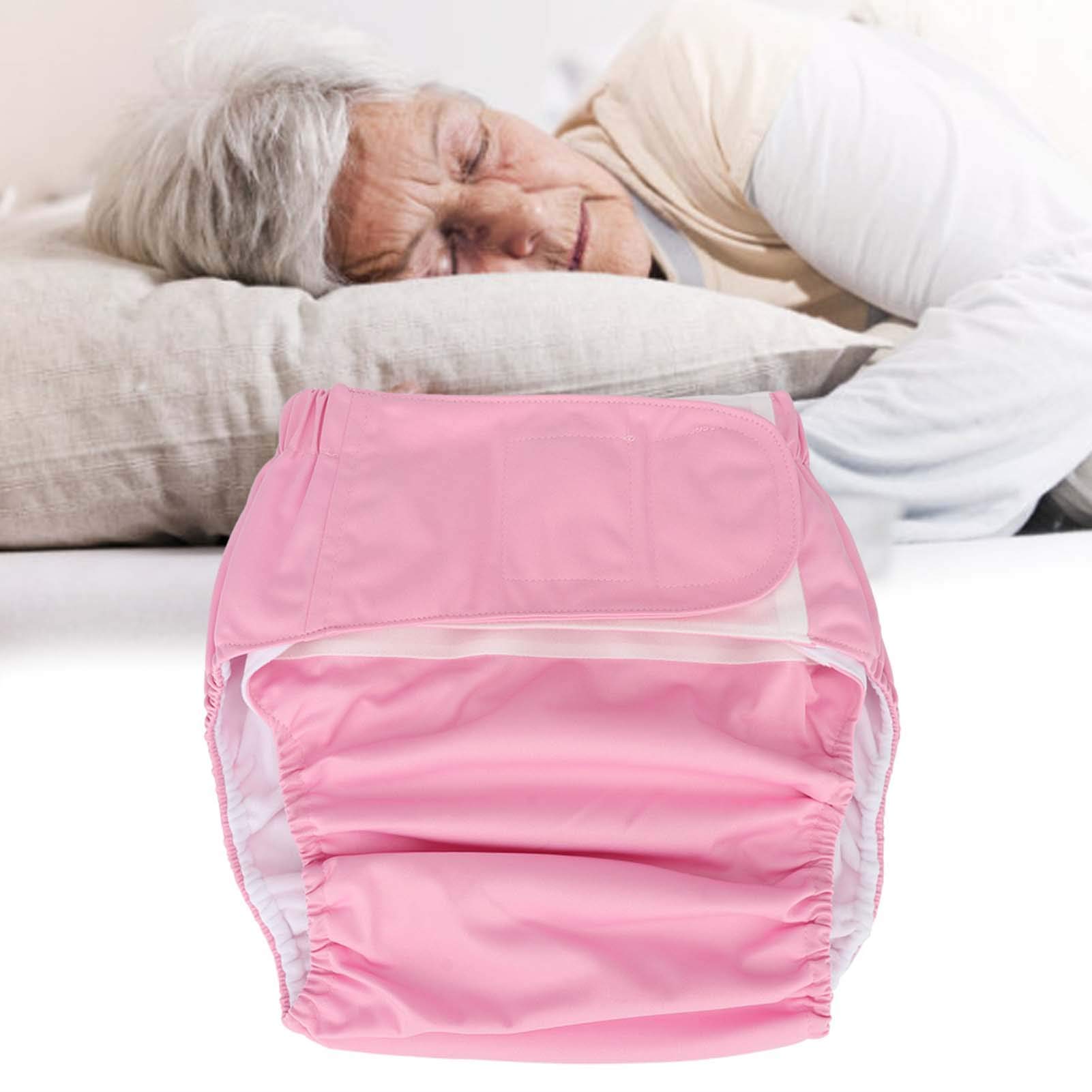 AYNEFY Diaper, Waterproof Washable Reusable Adult Elderly Cloth Diapers Pocket Nappies for Bedridden Patients, Middle-Aged and Elderly People, People with Reduced Mobility(Pink)