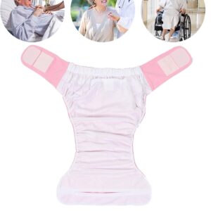 AYNEFY Diaper, Waterproof Washable Reusable Adult Elderly Cloth Diapers Pocket Nappies for Bedridden Patients, Middle-Aged and Elderly People, People with Reduced Mobility(Pink)