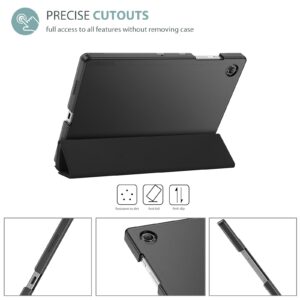 ProCase Smart Case for Galaxy Tab A8 10.5 Case with Tempered Glass Screen Protector(SM-X200 X205 X207), Slim Stand Hard Shell Protective Smart Cover for Galaxy Tab A8 10.5" Tablet 2022 -Black