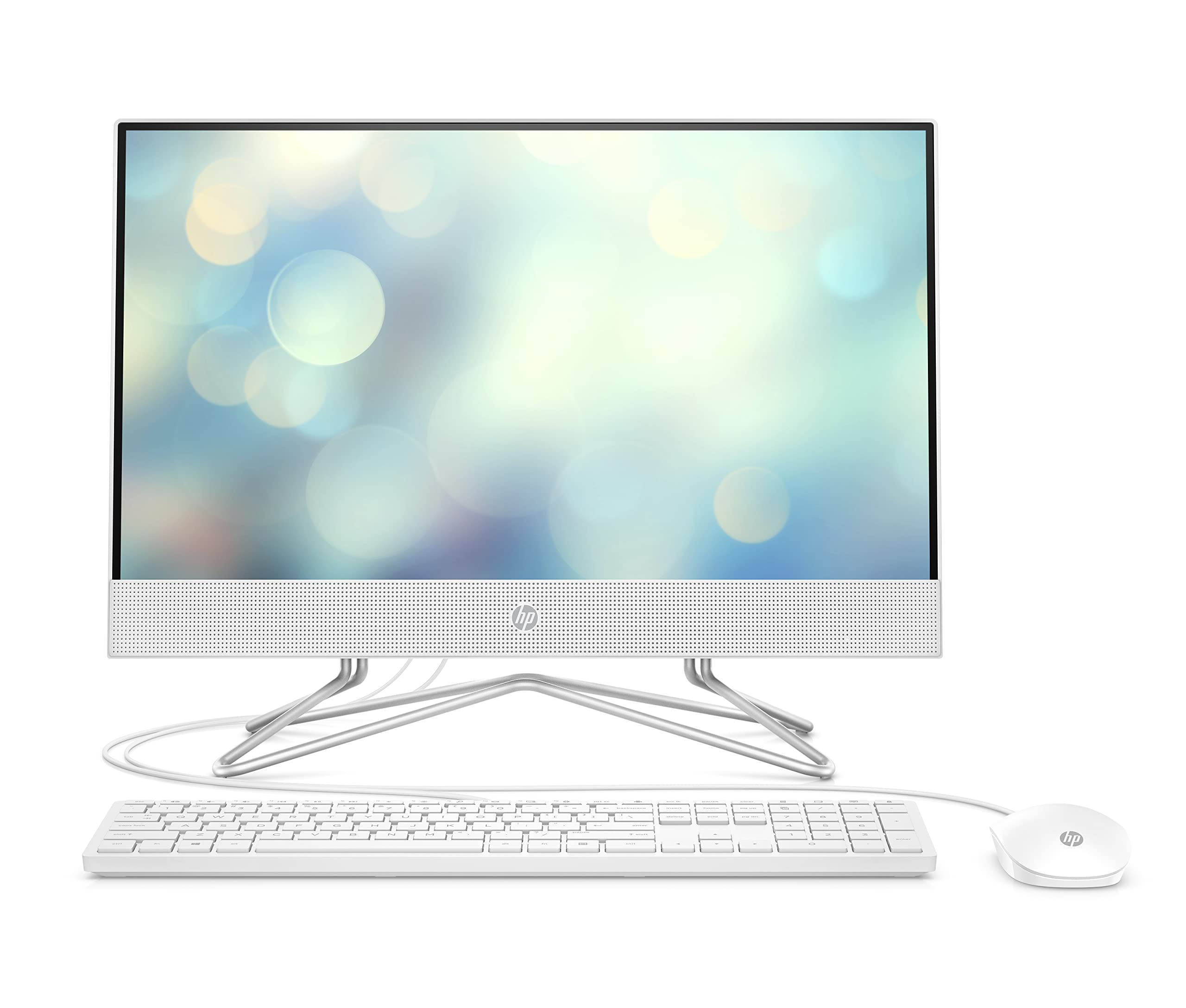 HP All-in-One 22" Desktop Computer (22-df0222, Snow White) & Sceptre 20" 1600x900 75Hz Ultra Thin LED Monitor 2X HDMI VGA Built-in Speakers