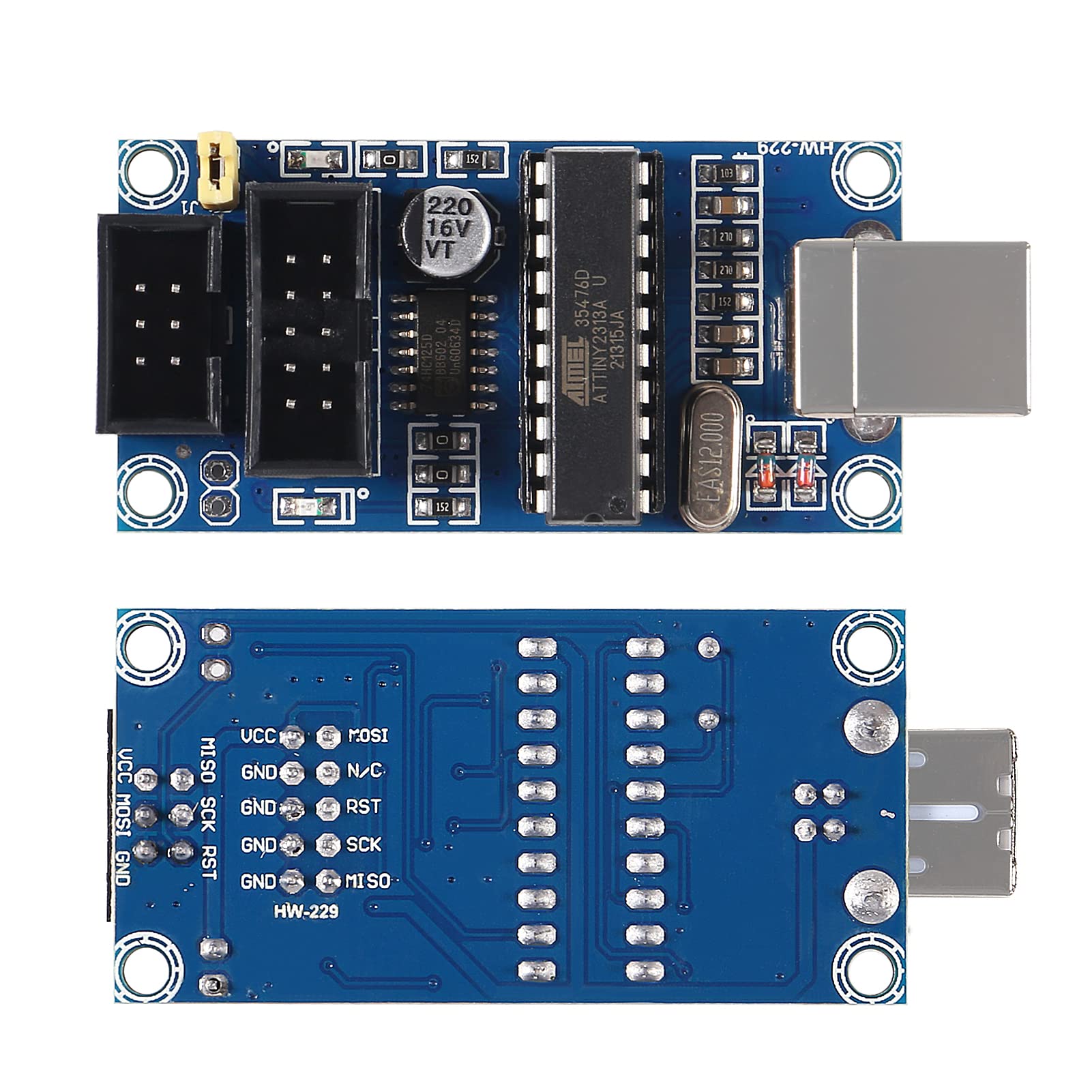 DWEII 2PCS USBTiny USBtinyISP AVR ISP Programmer 6/10 Pin Bootloader for Arduino UNO MEGA