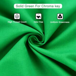 Heysliy Green Screen Kit 6.5 X 5ft, Portable 5 X 6.5 ft Green Screen Backdrop with Stand, Green Screen Stand with Small Greenscreen for Gaming Streaming