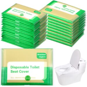 200 pack toilet seat cover disposable, flushable paper travel toilet seat cover portable for adult and kids' potty training, school, airplane, road trips, camping and in public restrooms