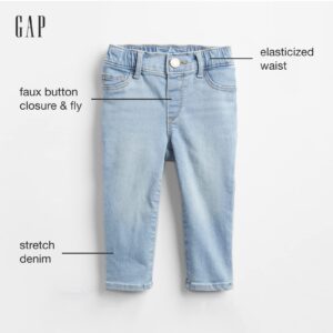 GAP Baby Girls Pull on Skinny Jeans, Dark Wash, 12-18 Months US