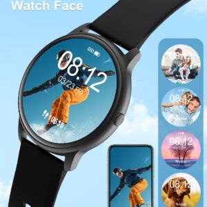 ASIAMENG Smart Watch for Women, Round Smartwatch for IP68 Waterproof with Heart Rate Monitor, Sleep Monitor, Calorie Monitor, Pedometer Stopwatch Fitness Watch, Smart Watch for iPhone Android