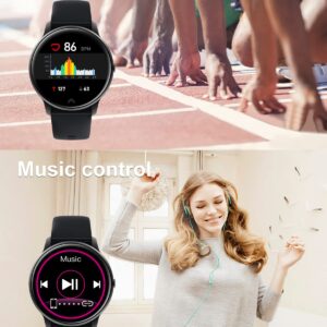 ASIAMENG Smart Watch for Women, Round Smartwatch for IP68 Waterproof with Heart Rate Monitor, Sleep Monitor, Calorie Monitor, Pedometer Stopwatch Fitness Watch, Smart Watch for iPhone Android