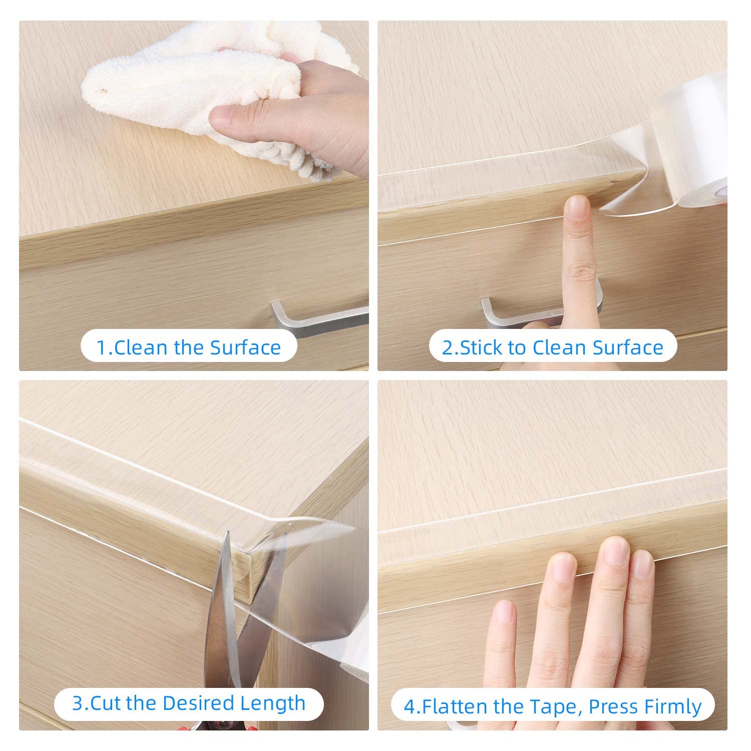 COUMENO Baby Clear Edge Protector, 1.2" X 9.84FT, Child Protection Desk Corner Corner Anti-Bump Anti-Bump Home Wrap Invisible, Anti-Sharp Edge Protect