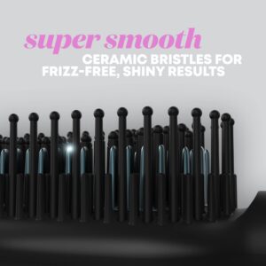 Revamp Progloss Deepform Ceramic Straightener Brush – Ionic Anti-Frizz Straightening Brush – Ceramic Infused with Progloss Oils for Frizz-Free Shine – Auto-Off & 9’ Swivel Cord